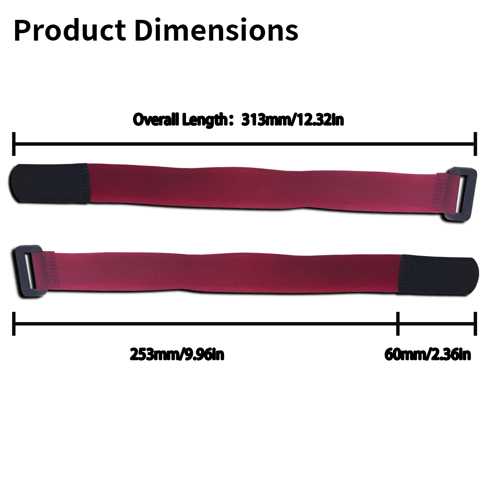 PCEONAMP Rubberized Battery Straps Non-Slip 5 Pieces 20mm x 200mm RC A